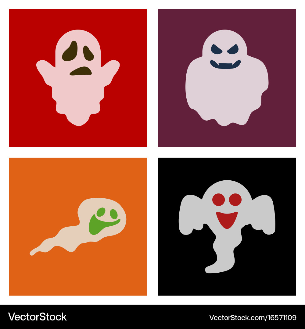 Assembly flat icons halloween ghost Royalty Free Vector