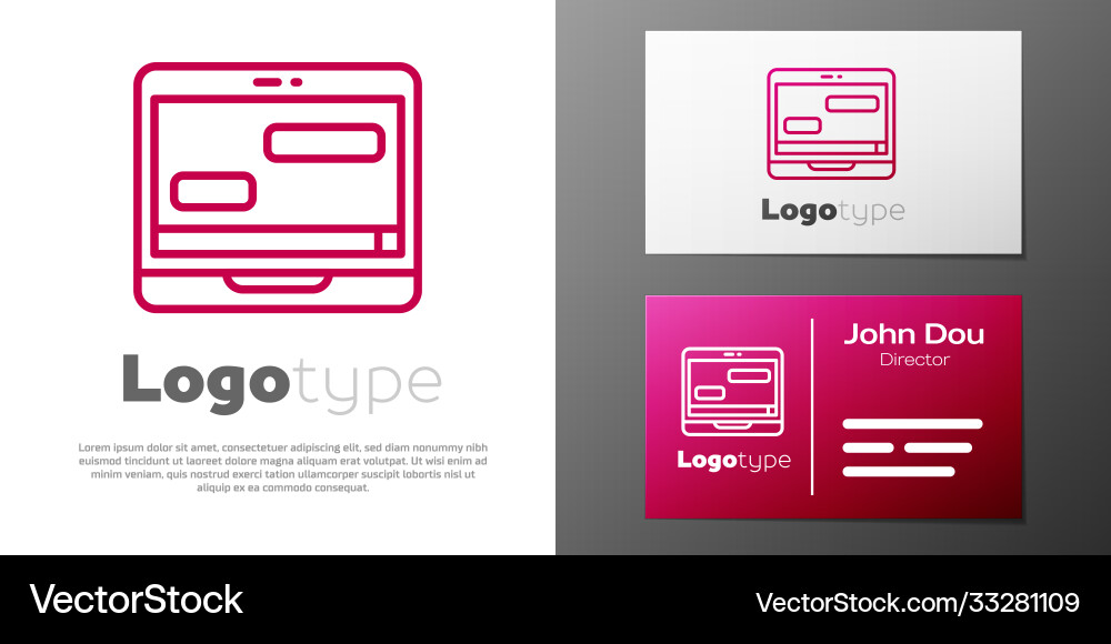 Logotype line new chat messages notification Vector Image