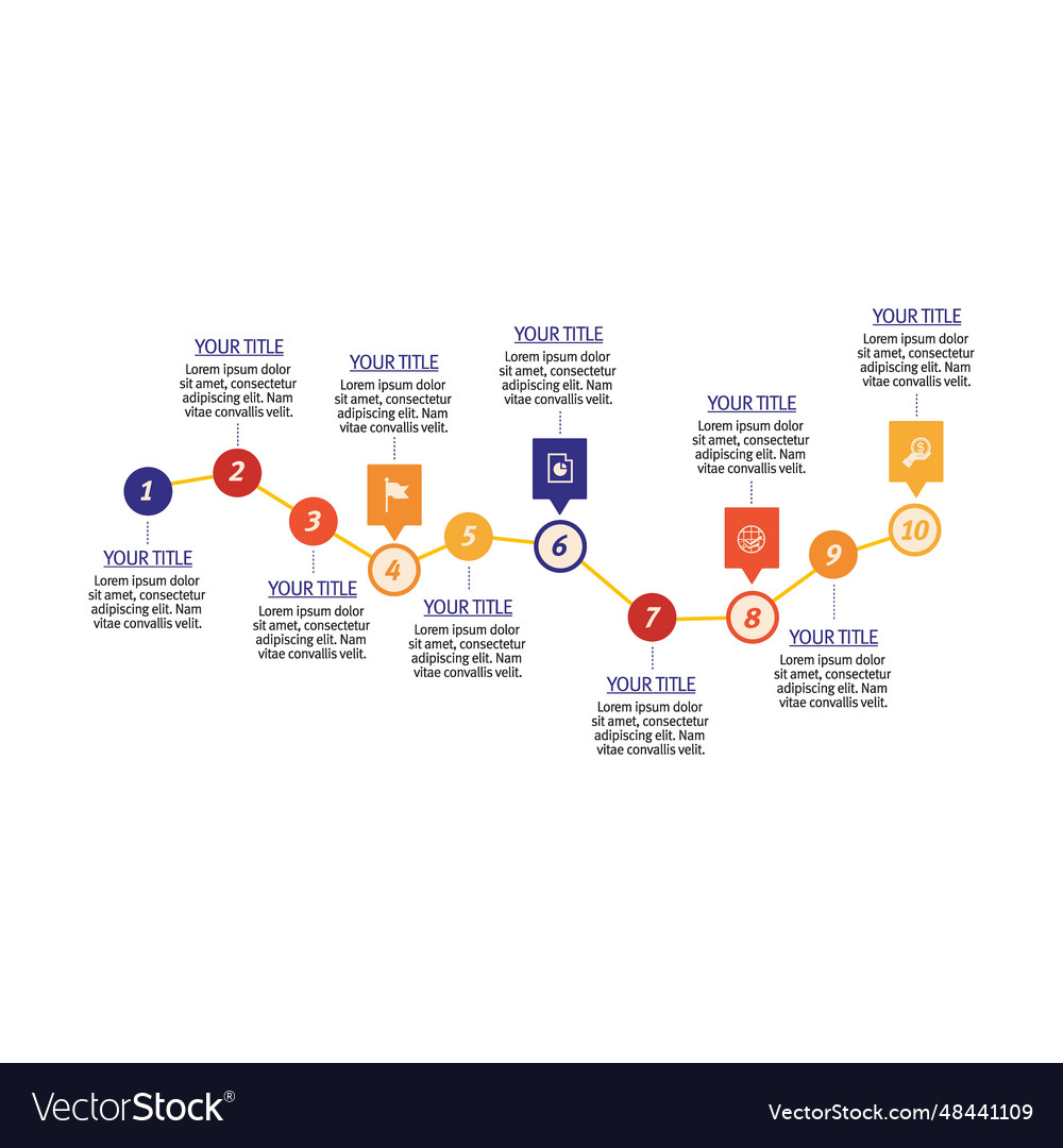 Timeline with milestones or planning steps Vector Image