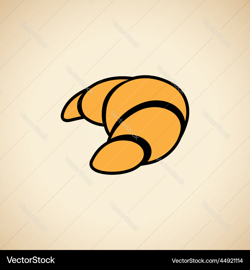 Croissant icon isolated on a beige background Vector Image