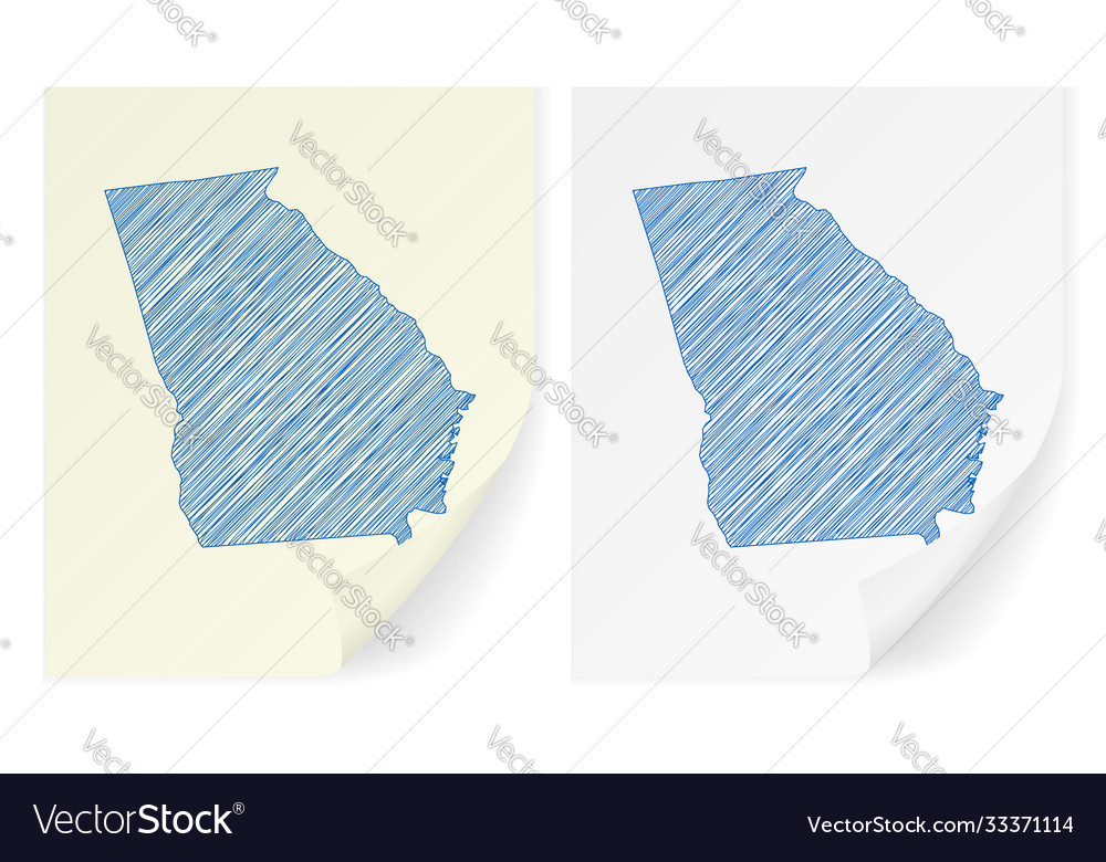 Georgia scribble map Royalty Free Vector Image