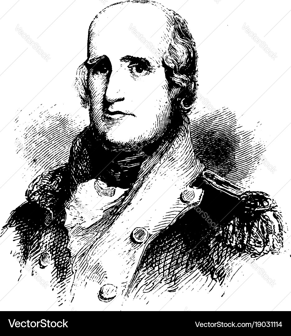 Major george rogers clark vintage Royalty Free Vector Image