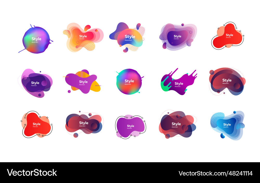 Modern fluid gradient elements Royalty Free Vector Image