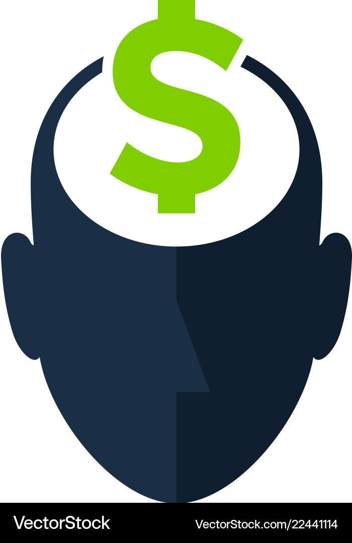Money human head logo icon design Royalty Free Vector Image