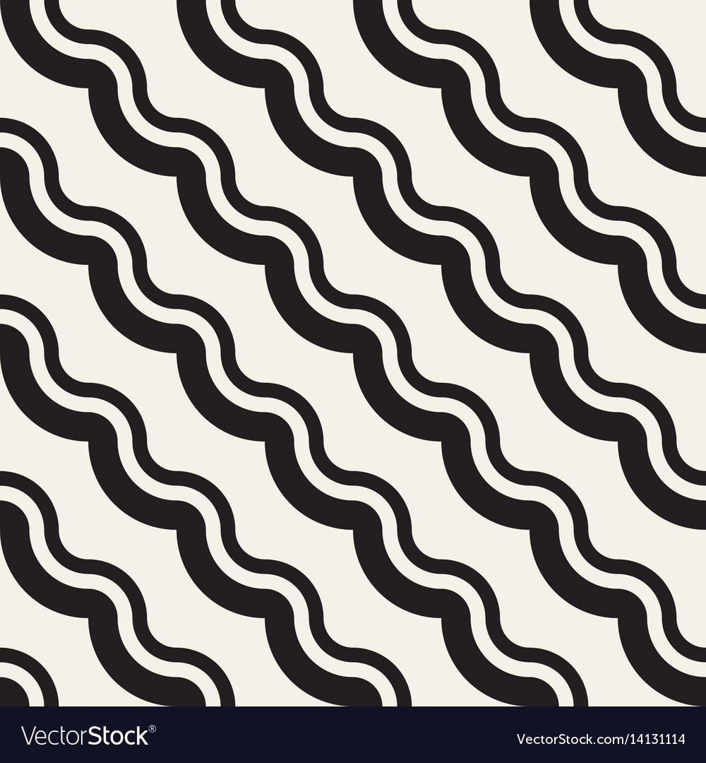 Seamless wavy lines pattern repeating Royalty Free Vector