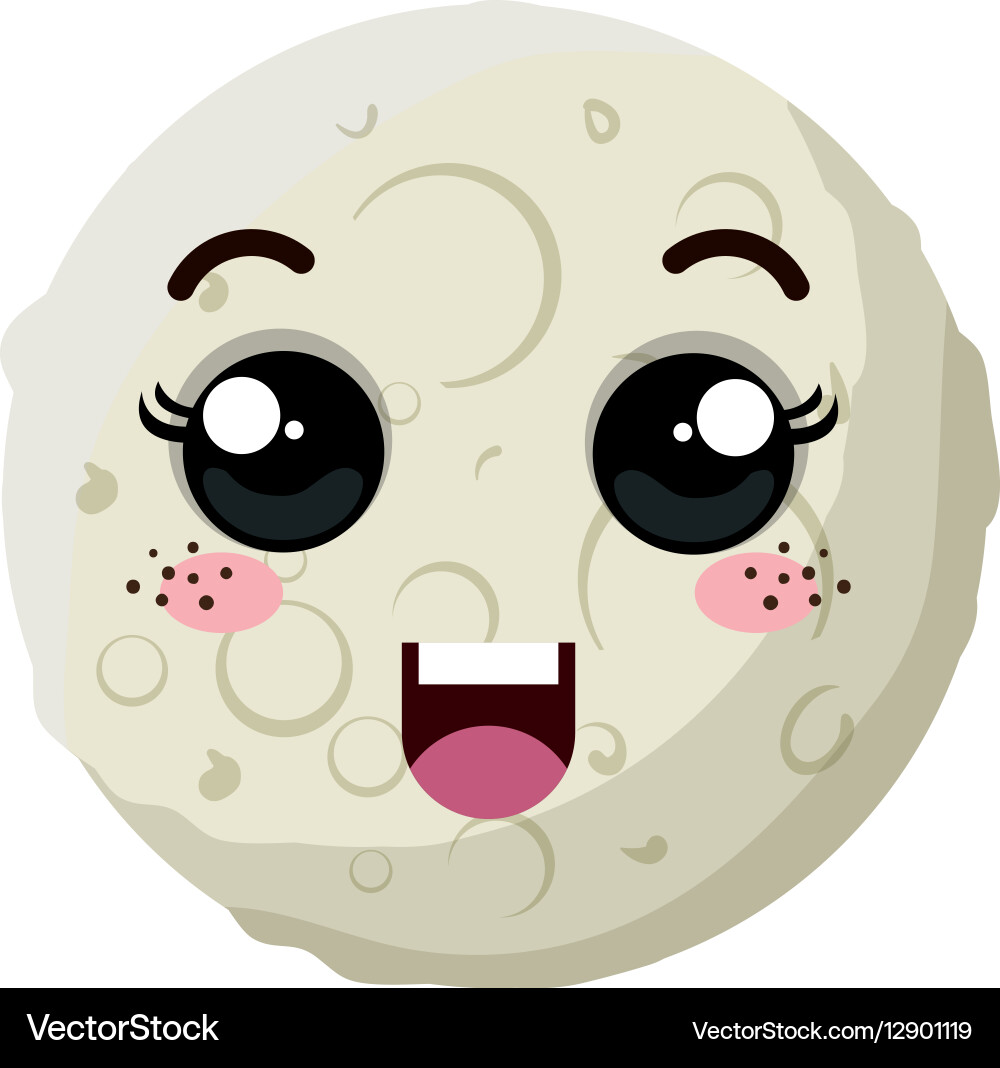 Moon character of the solar system Royalty Free Vector Image