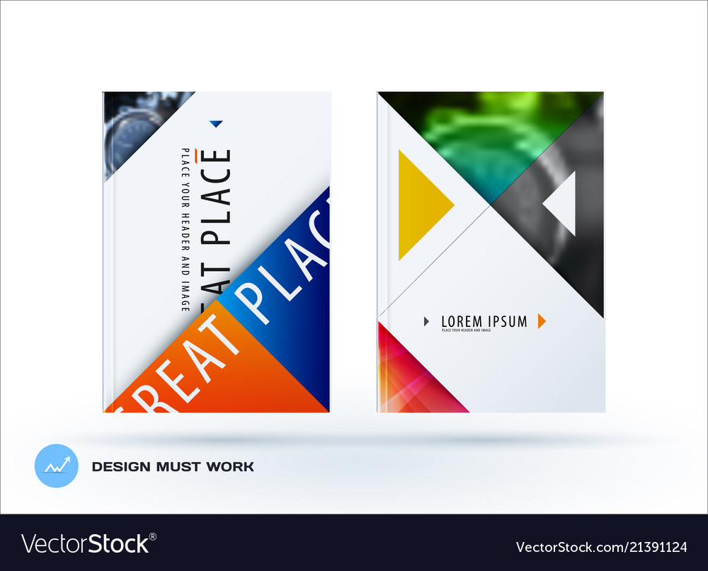 Brochure design triangular template colourful Vector Image
