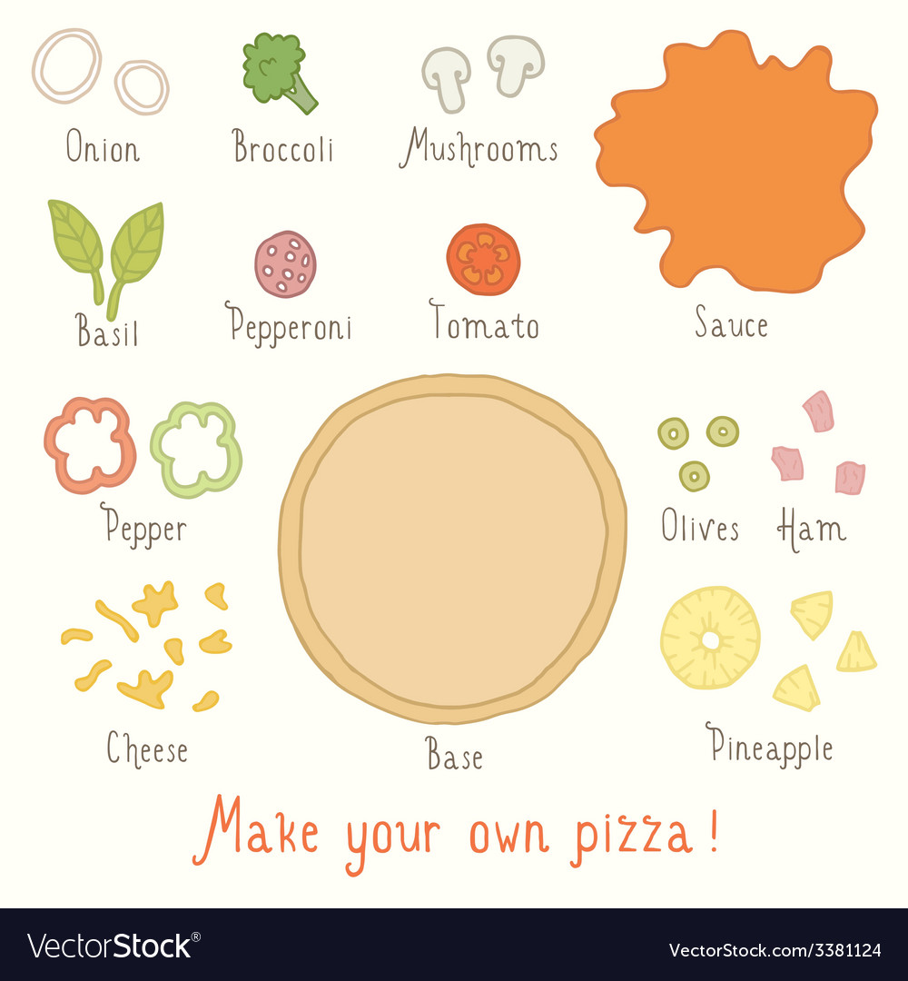 Make you own pizza set Royalty Free Vector Image