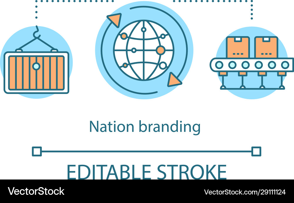 Nation branding concept icon Royalty Free Vector Image