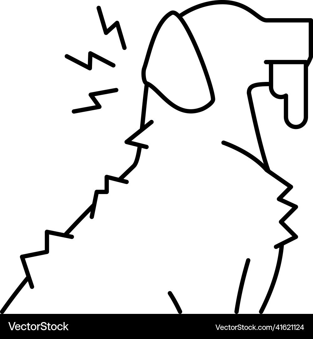 Rabies pet disease line icon Royalty Free Vector Image