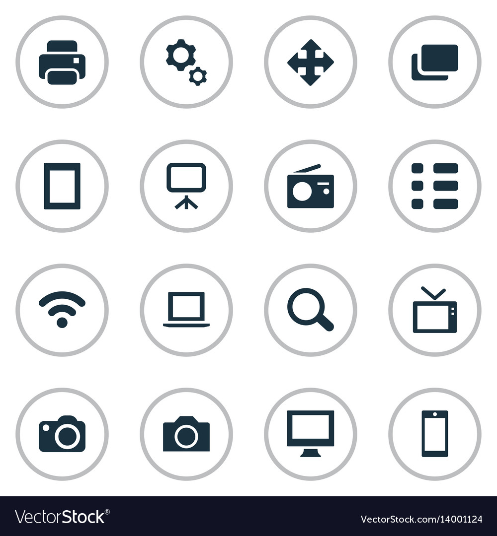 Set simple technology icons Royalty Free Vector Image