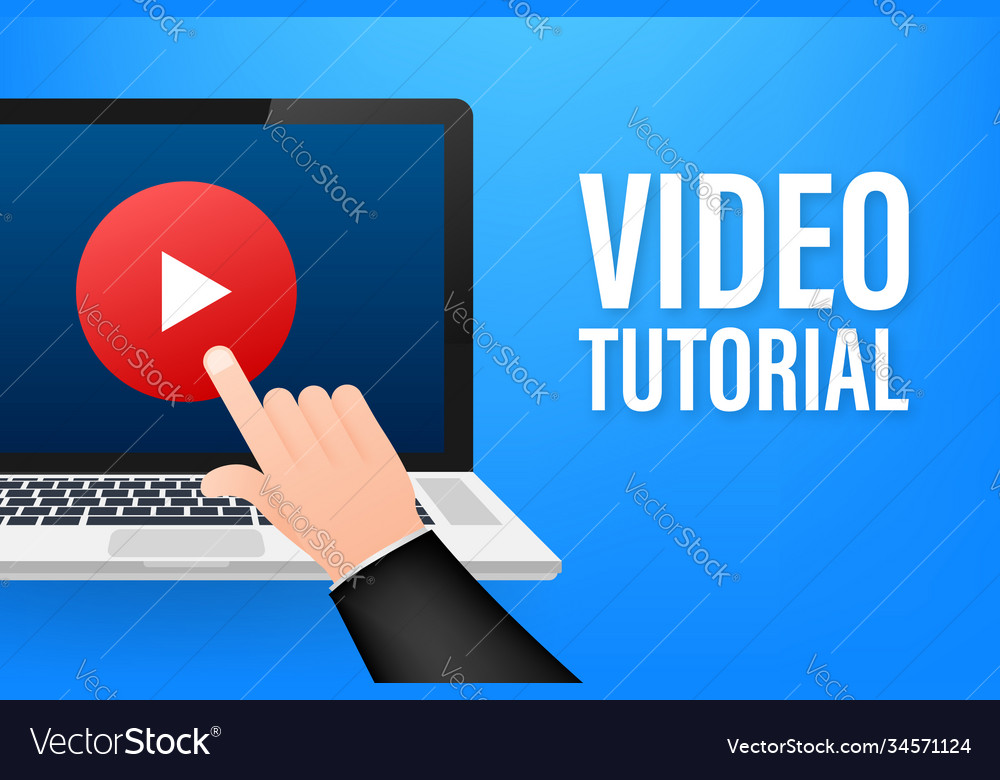 Video tutorials icon concept study and learning Vector Image
