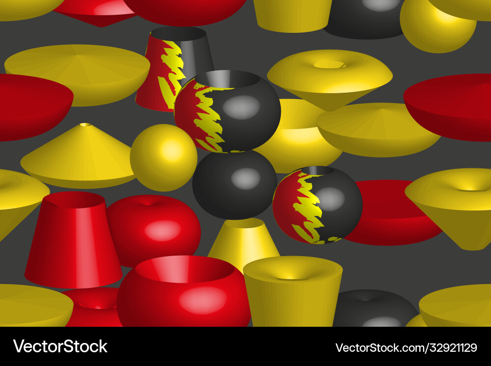 Abstract color volume shapes 3d seamless Vector Image