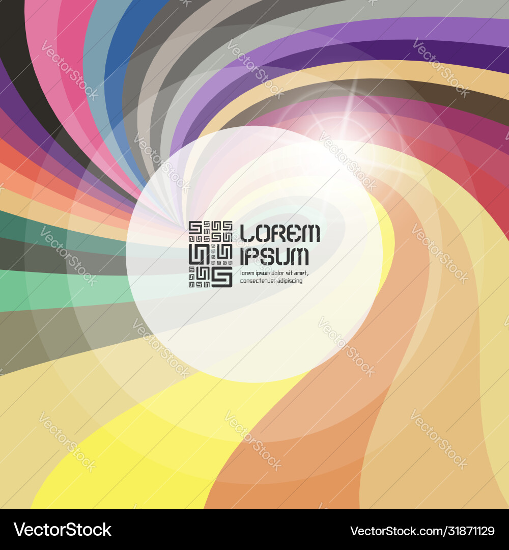 Abstract swirl background round frame with place Vector Image