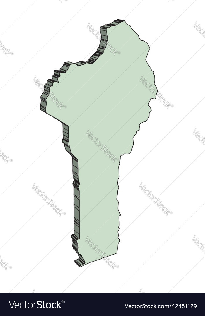 Benin 3d map silhouette Royalty Free Vector Image Benin 3d map silhouette Royalty Free Vector Image