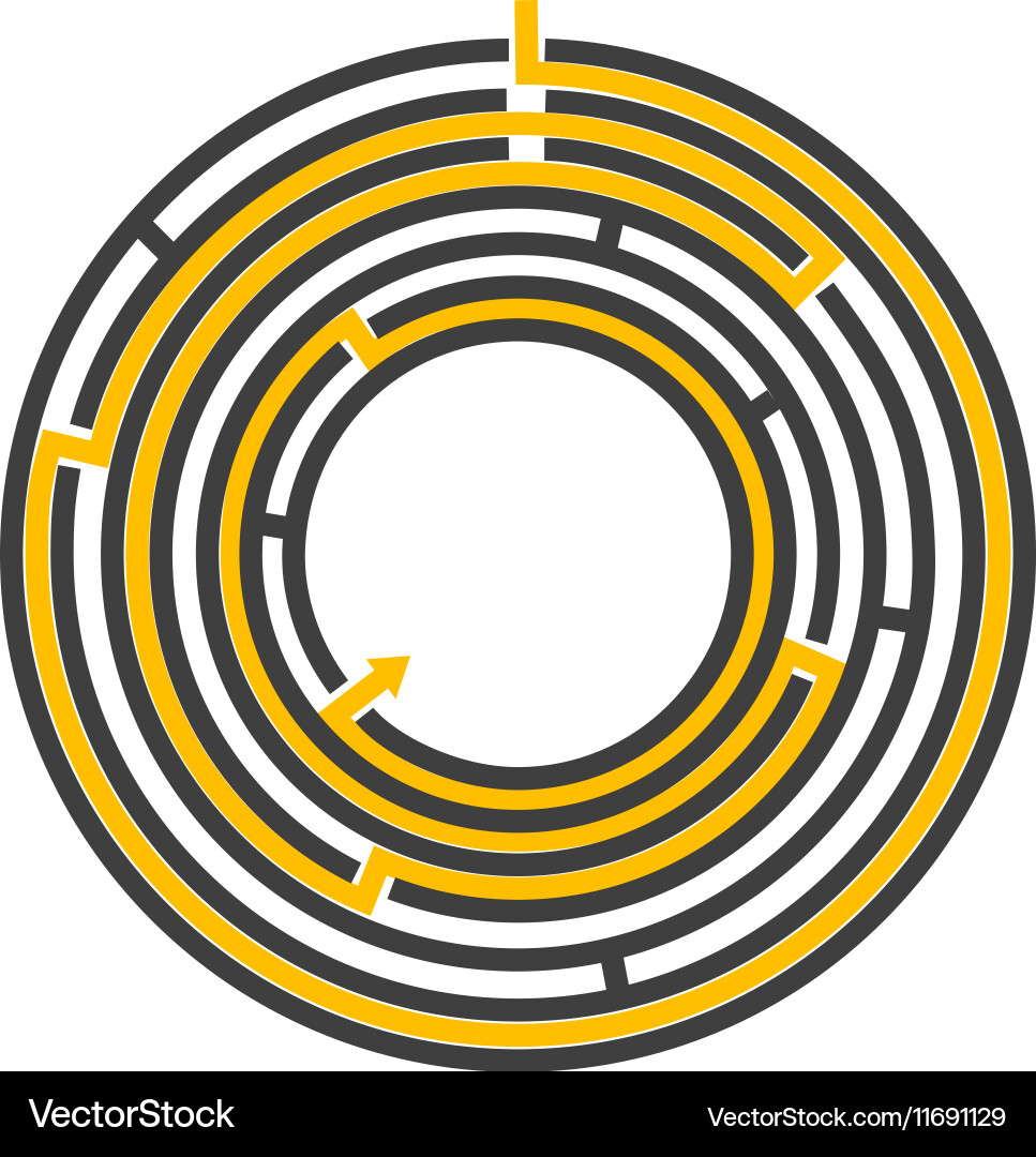 Circular maze preview Royalty Free Vector Image