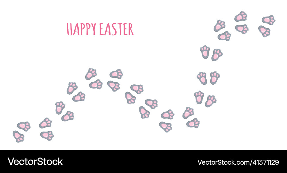 Happy easter bunny foot print stock Royalty Free Vector