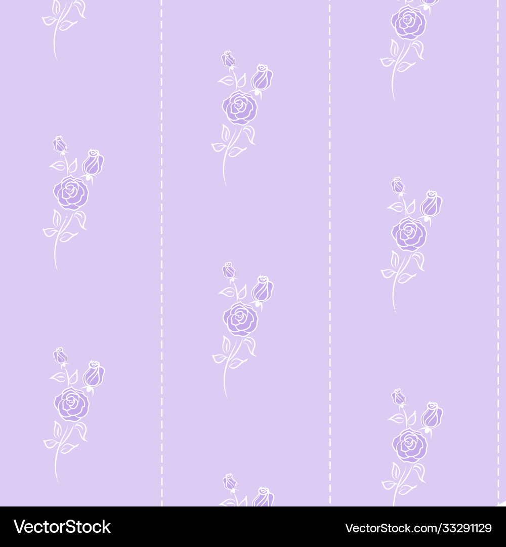 Seamless pattern with flowers roses on lavender Vector Image