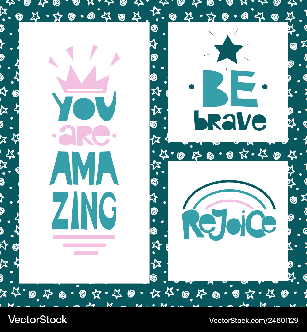 Three motivational quotes be brave you Royalty Free Vector