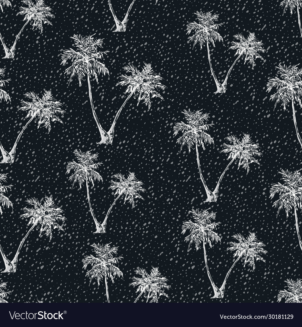 Tropical palm trees seamless pattern Royalty Free Vector