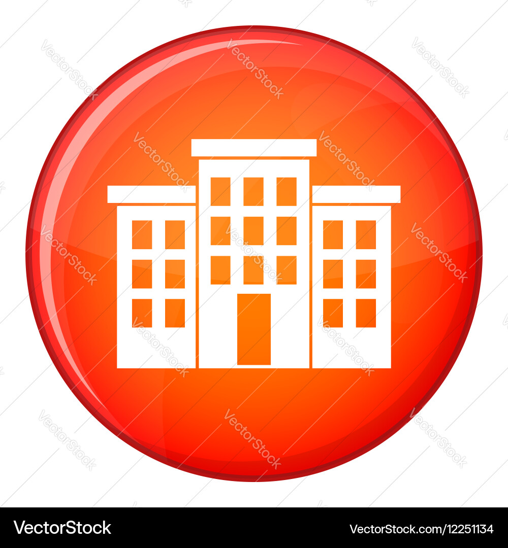 Building icon flat style Royalty Free Vector Image