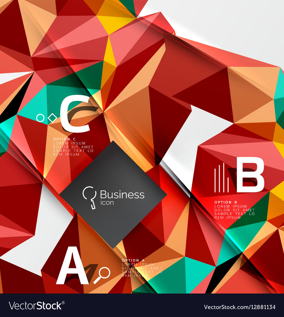 Colorful Triangle Mosaic 3d Geometric Object Vector Image