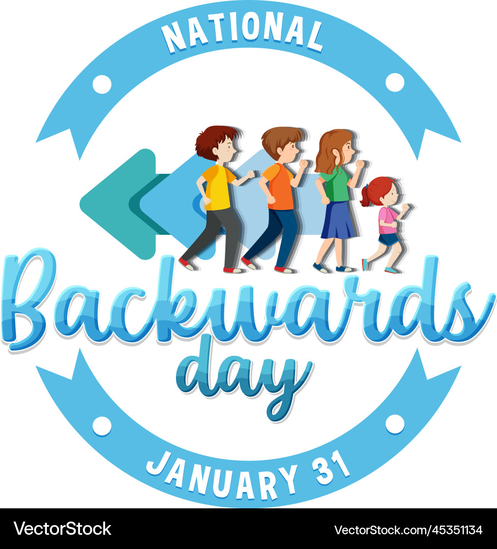 National backward day banner design Royalty Free Vector