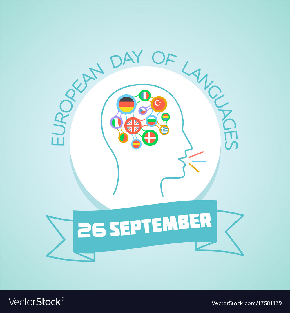 26 september european day of languages Royalty Free Vector
