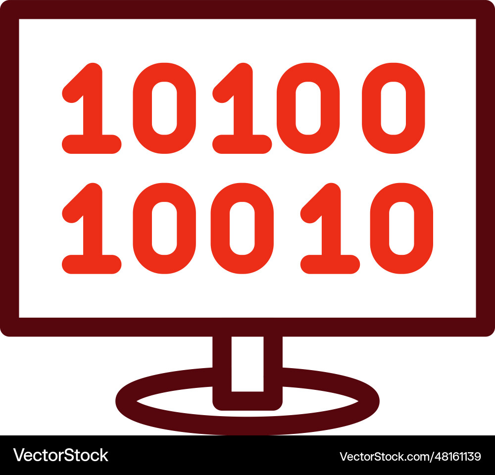 Binary code thick line two color icons Royalty Free Vector