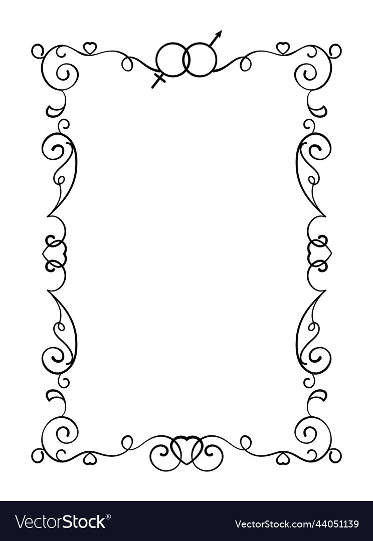 Decorative linear frame Royalty Free Vector Image