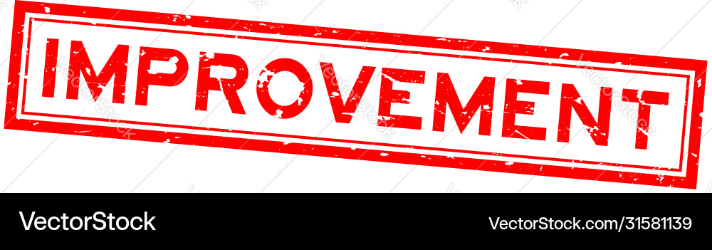 Grunge red improvement word square rubber seal Vector Image