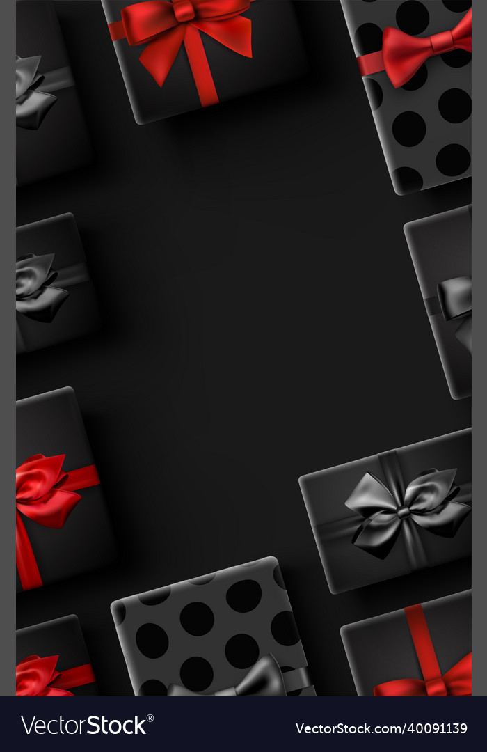 Rectangular gift boxes with beautiful bow pattern Vector Image