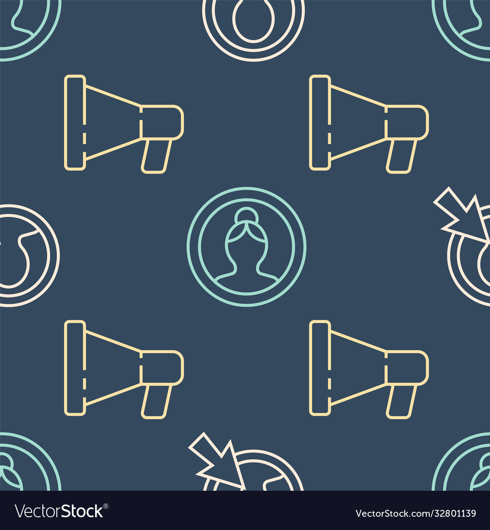 Set line create account screen megaphone Vector Image