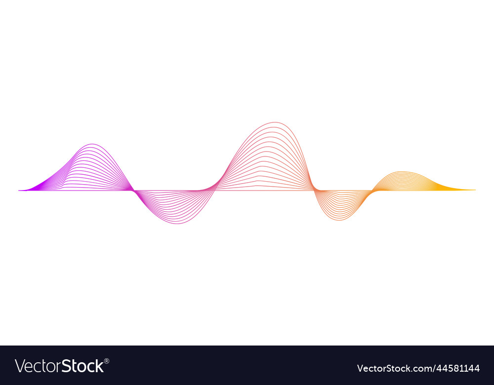Audio signal volume wave color gradient sound Vector Image Audio signal volume wave color gradient sound Vector Image