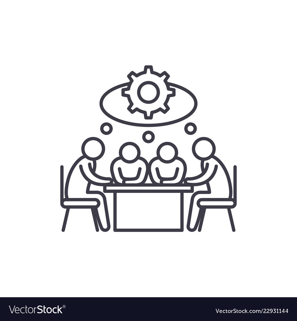 Brainstorming line icon concept brainstorming Vector Image Brainstorming line icon concept brainstorming Vector Image