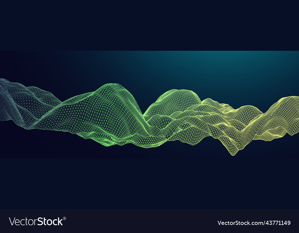Abstract background with waves 3d surface Vector Image