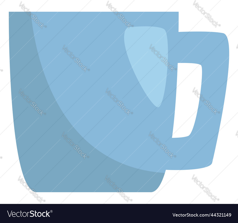 Big light blue mug on a white background Vector Image