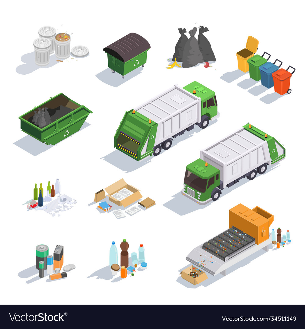 Garbage and recycling sorting for environmental Vector Image