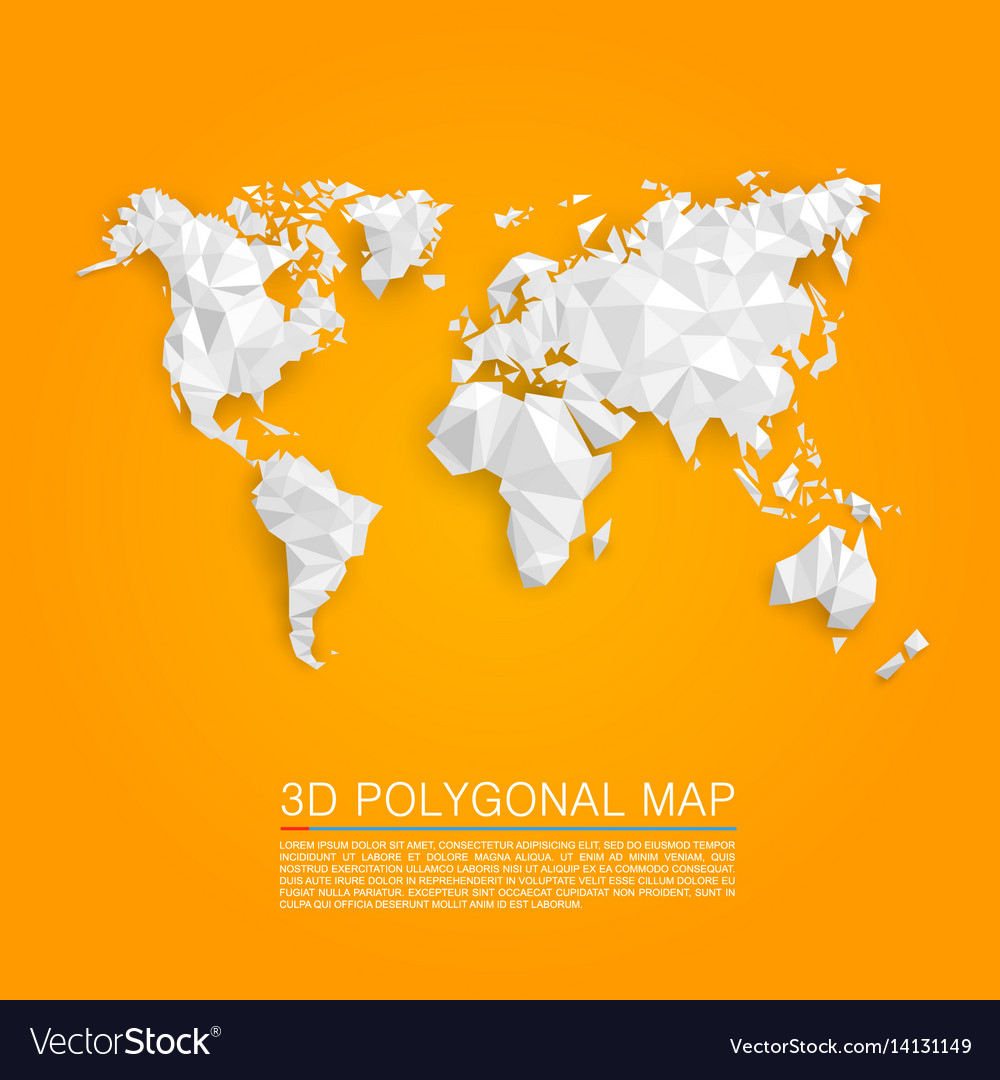 Map 3d polygon Royalty Free Vector Image - VectorStock