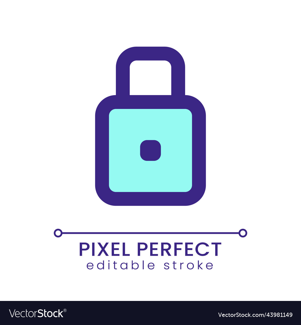 Padlock pixel perfect rgb color ui icon Royalty Free Vector Padlock pixel perfect rgb color ui icon Royalty Free Vector