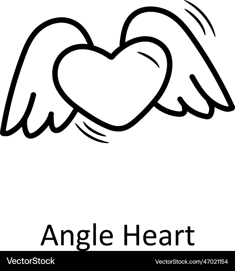 Angle heart outline hand draw icon design i Vector Image