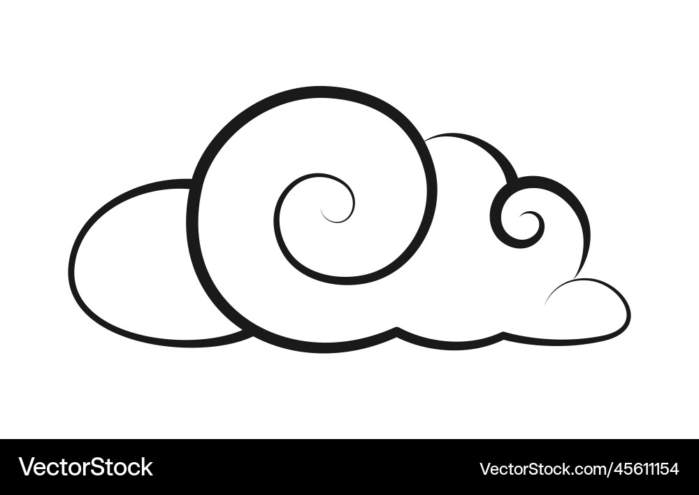 Cloud outline easy coloring book page for kids Vector Image