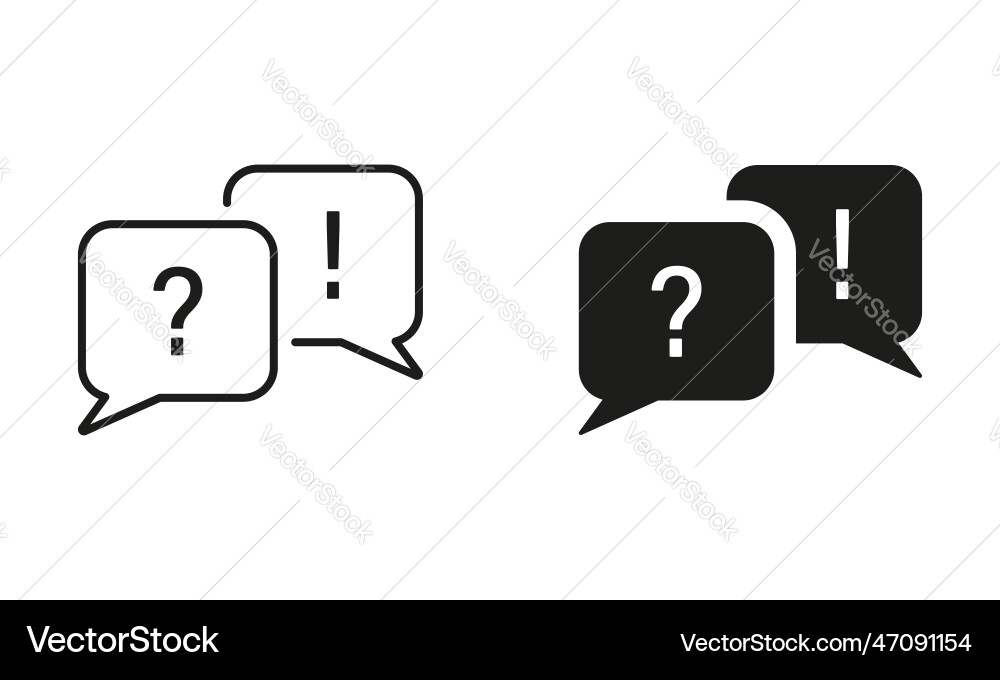 Exclamation mark and question mark on speech Vector Image