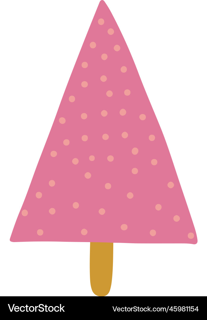 Hand drawn modern boho pink christmas tree Vector Image
