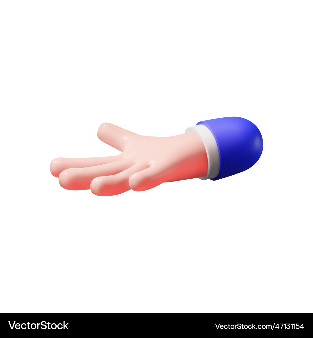 Hand gesture palm up isolated on white background Vector Image
