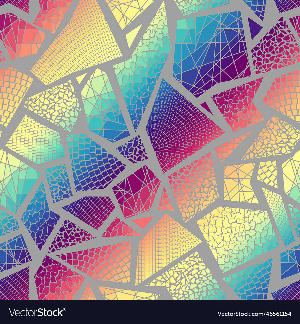 Seamless mosaic art pattern art background Vector Image