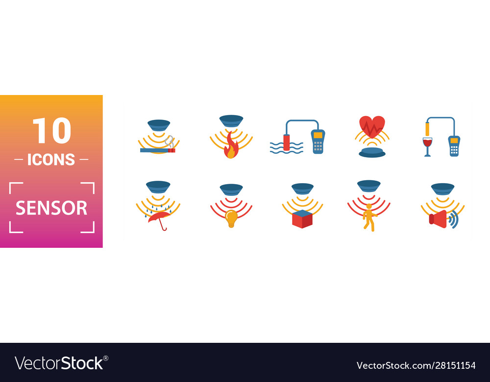 Sensor icon set include creative elements water Vector Image