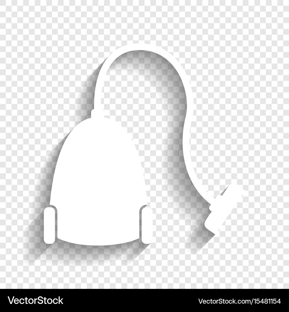 Vacuum cleaner sign white icon with soft Vector Image