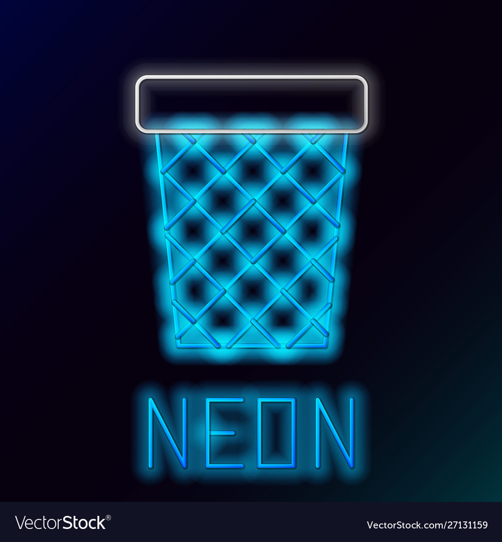 Blue glowing neon line trash can icon isolated Vector Image Blue glowing neon line trash can icon isolated Vector Image