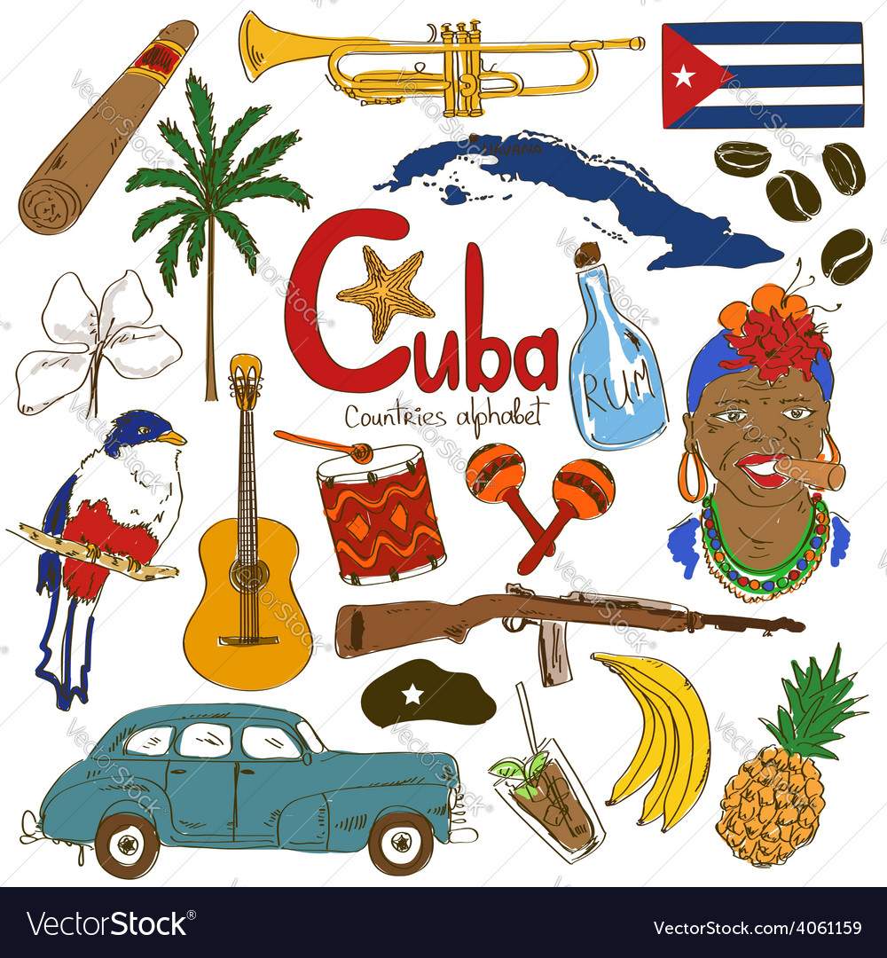 Collection of cuban icons Royalty Free Vector Image Collection of cuban icons Royalty Free Vector Image